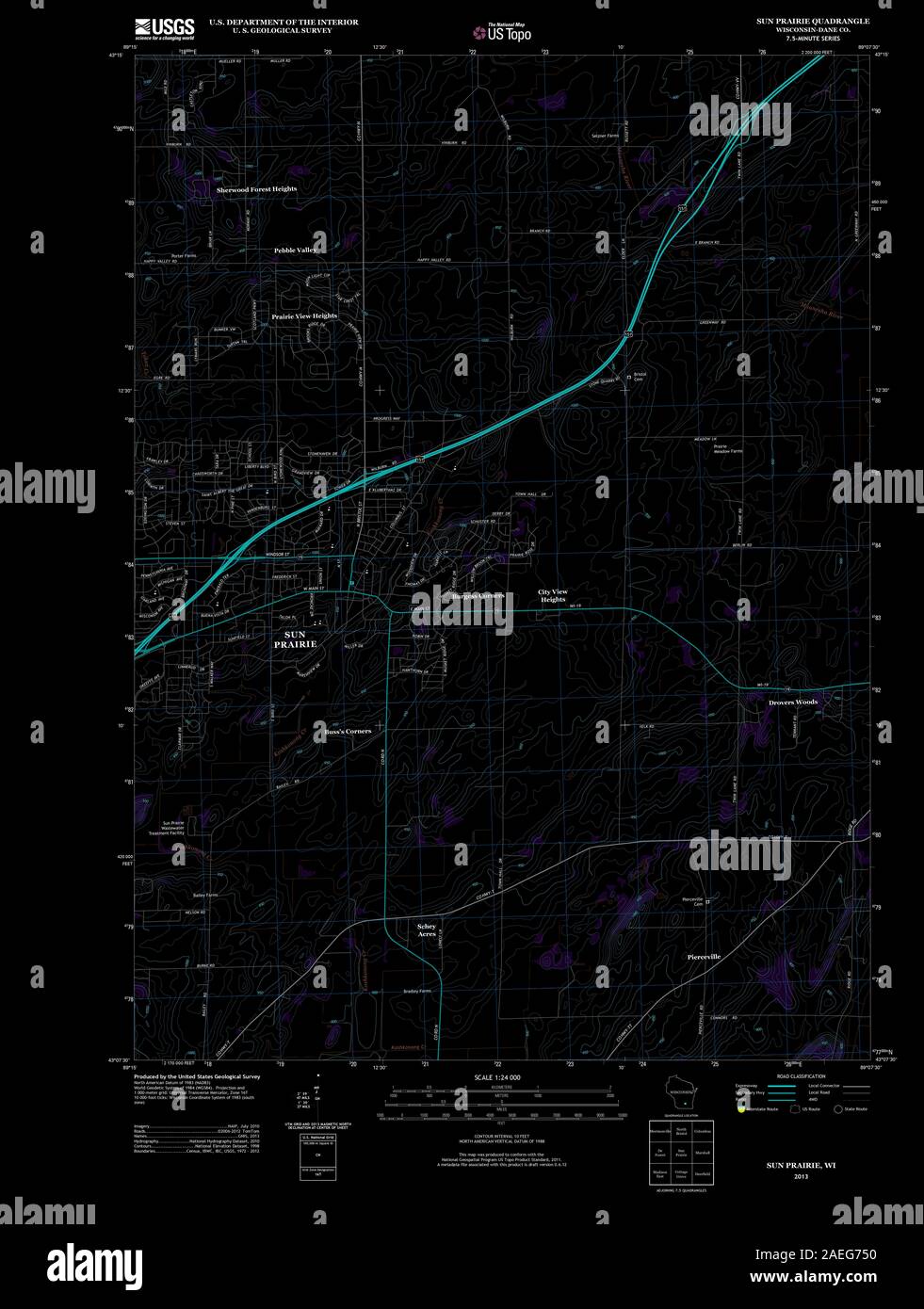 Sun prairie map hi-res stock photography and images - Alamy