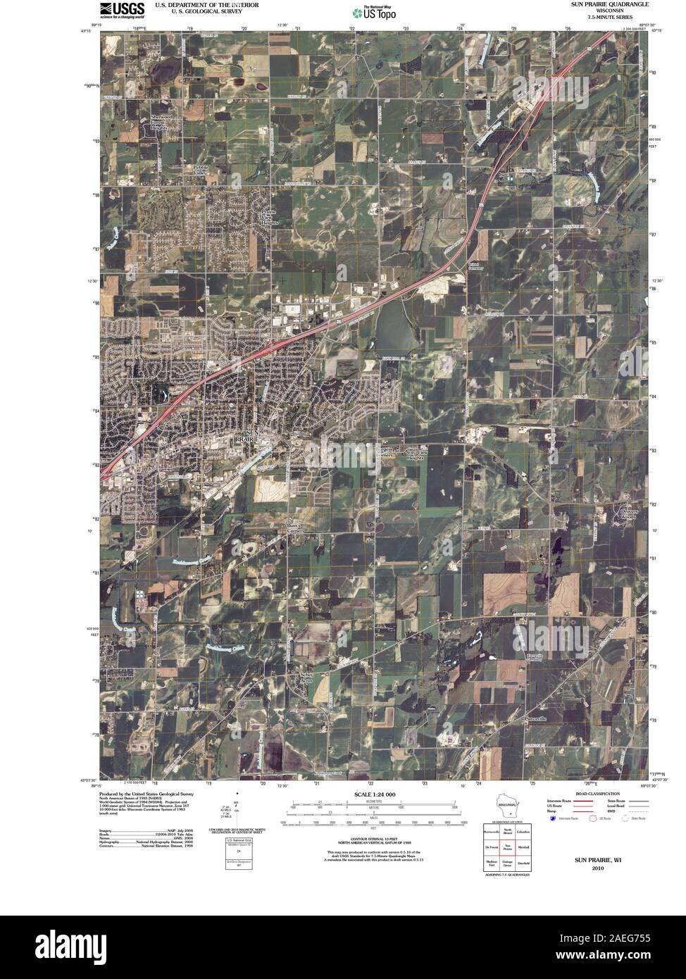 Sun prairie map hi-res stock photography and images - Alamy