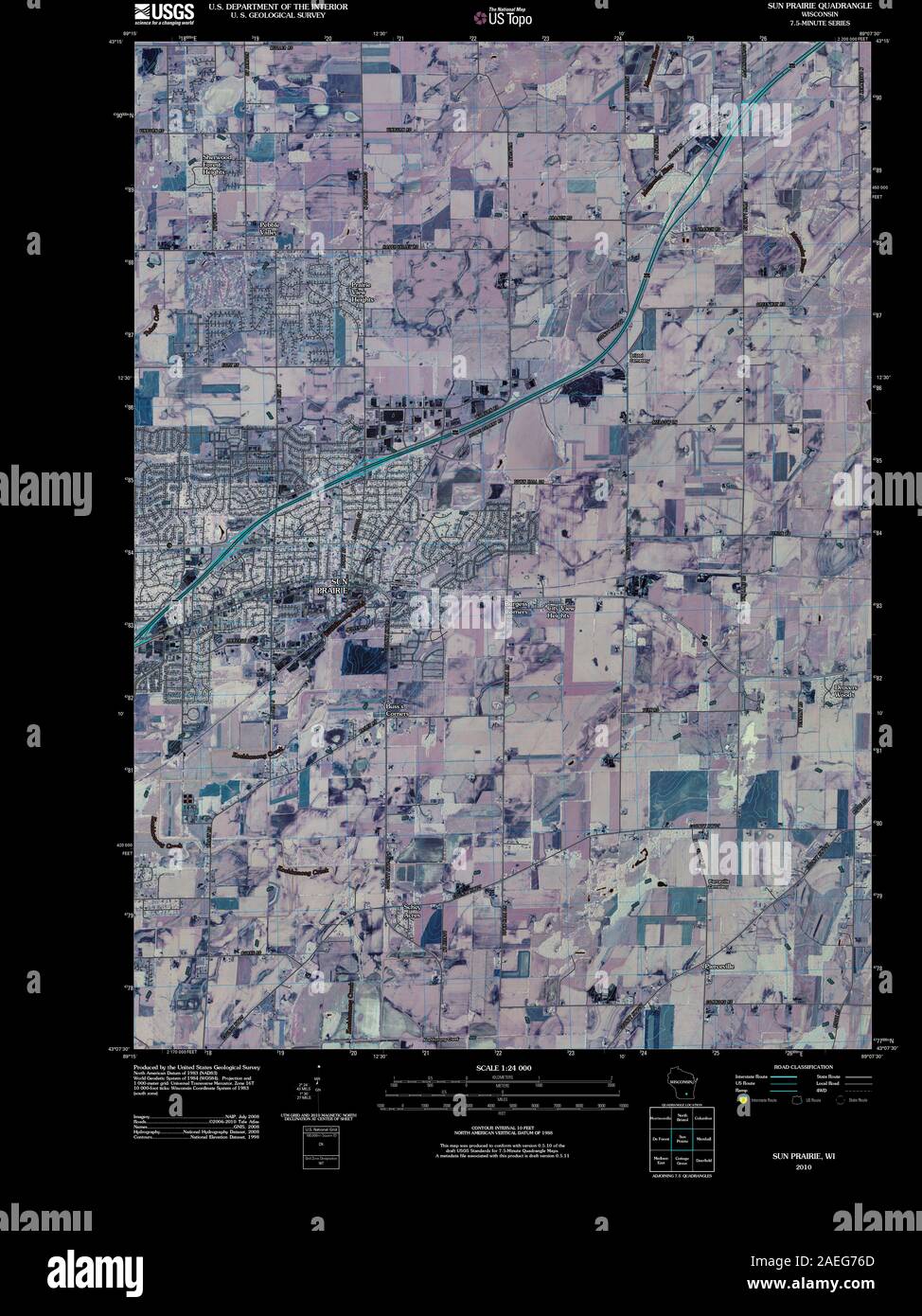 Sun prairie map hi-res stock photography and images - Alamy