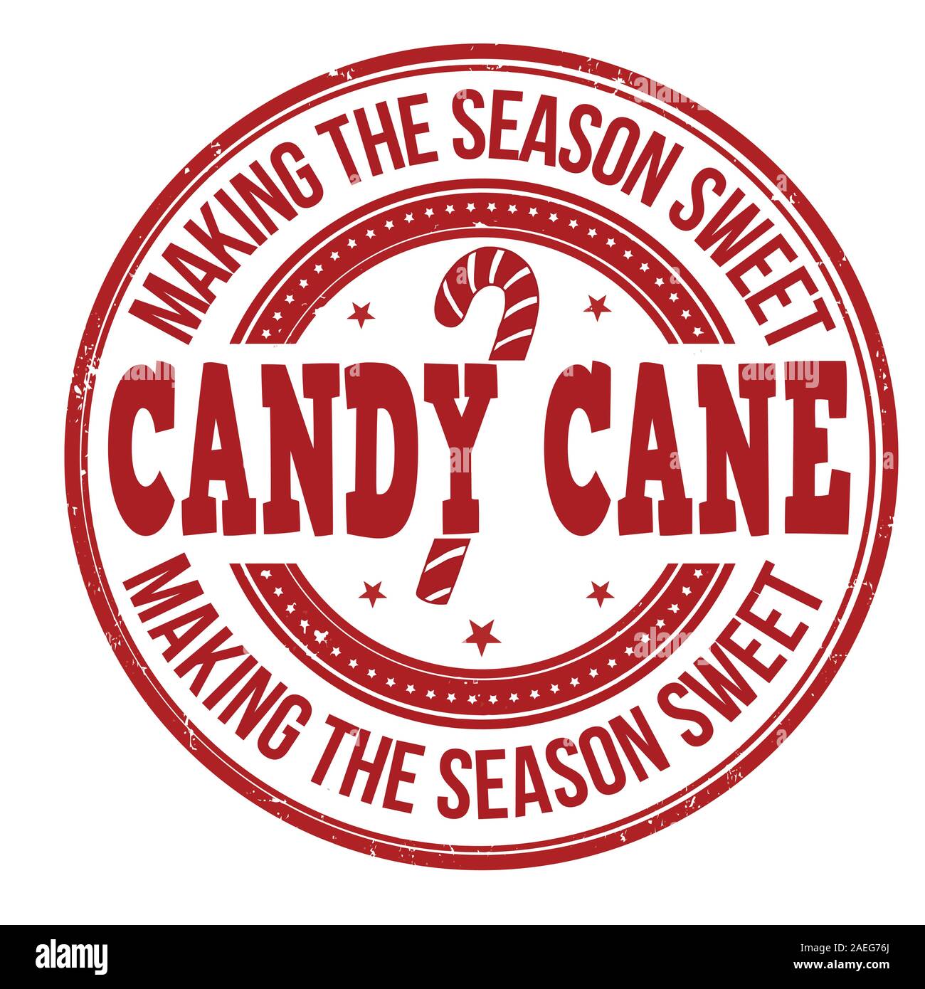 Candy cane sign or stamp on white background, vector illustration Stock ...