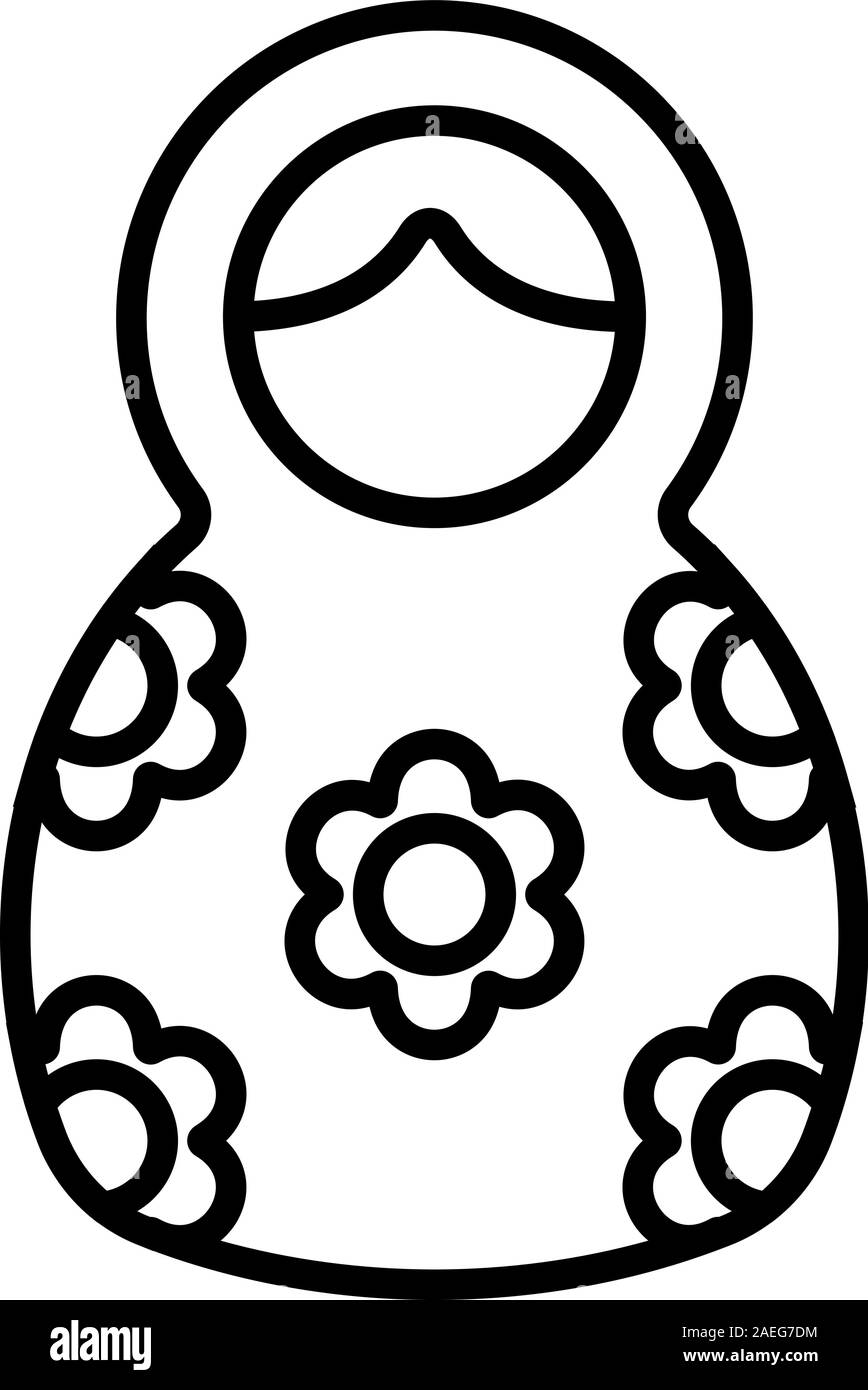 Matreshka icon vector. Isolated contour symbol illustration Stock ...