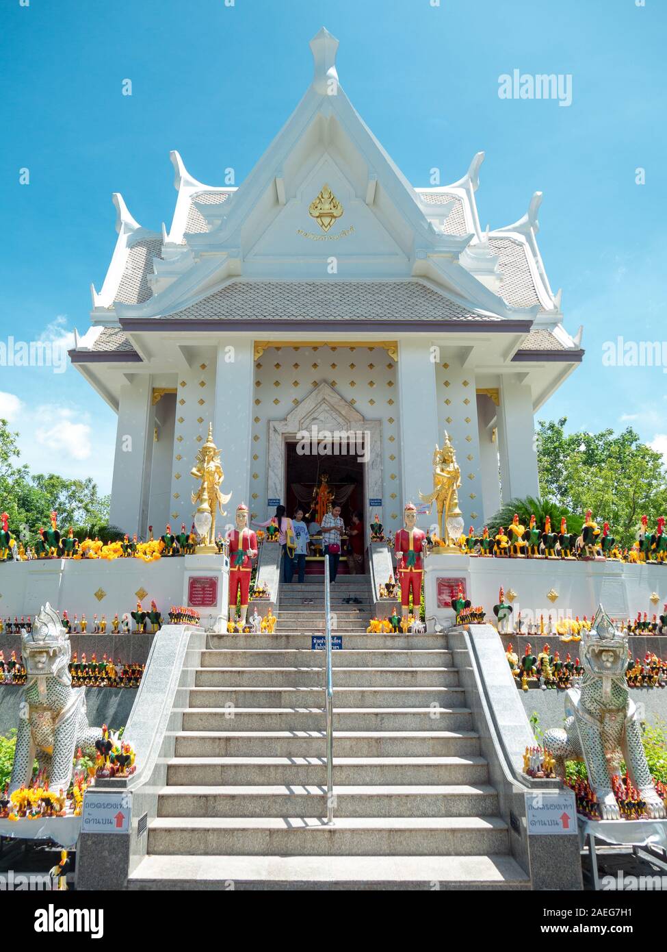 SAMUT SAKHON, THAILAND - JULY 13: Pantai Norasingh Monument at Pantai Norasingh Shrine on July ...
