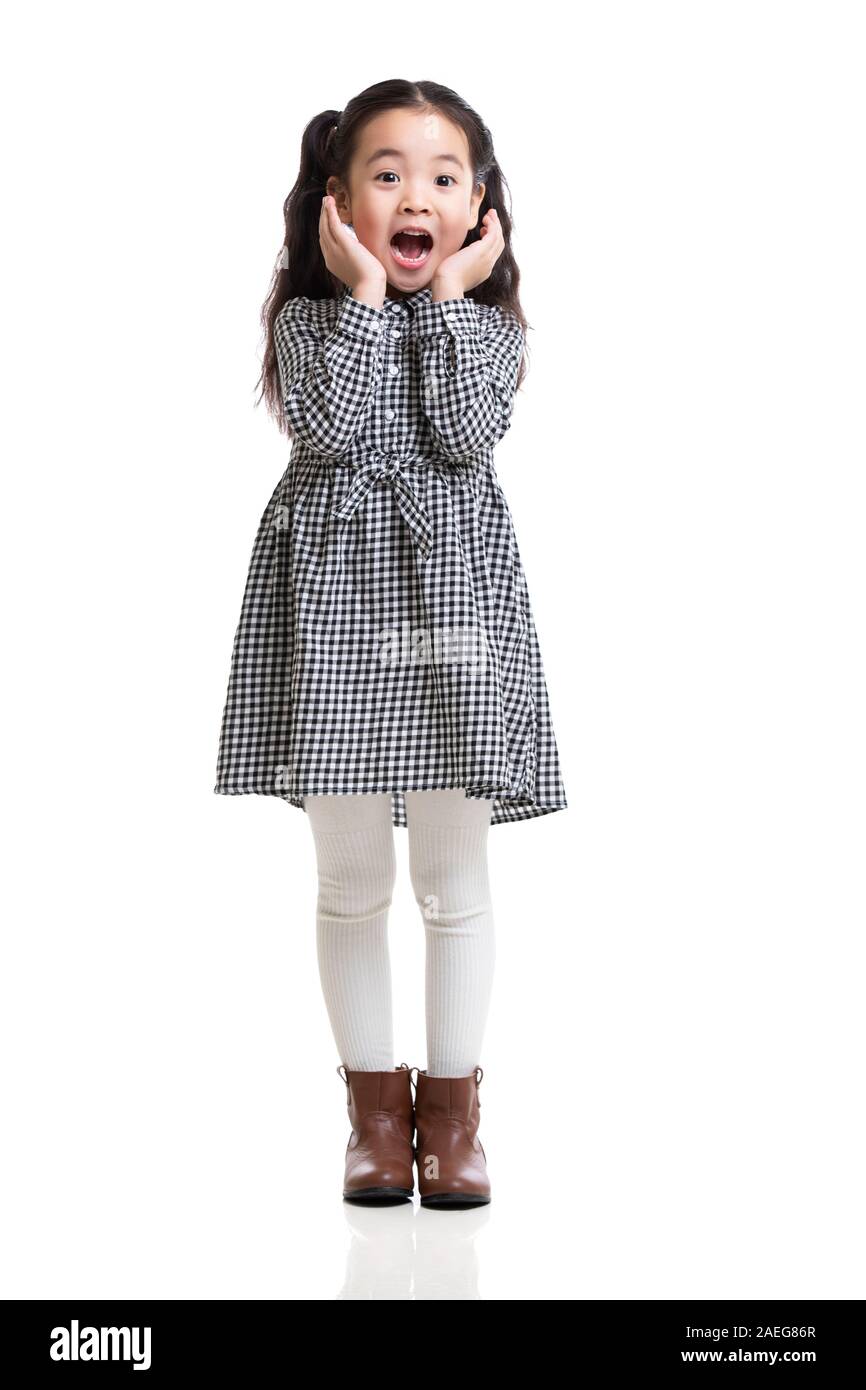 Lovely little girl shouting Stock Photo - Alamy