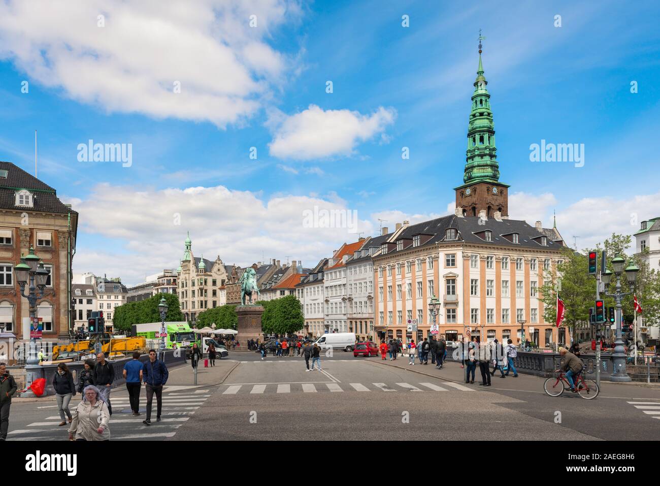 Hojbro Plads, view across the Højbro bridge towards Højbro Plads, a ...