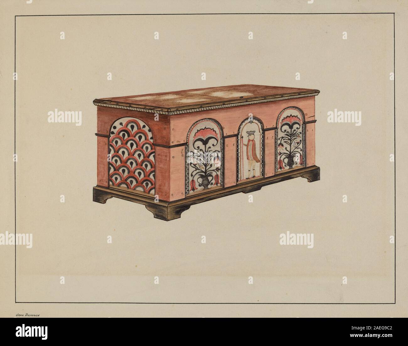 John Dieterich, Pa German Dower Chest, c 1937 Pa. German Dower Chest ...