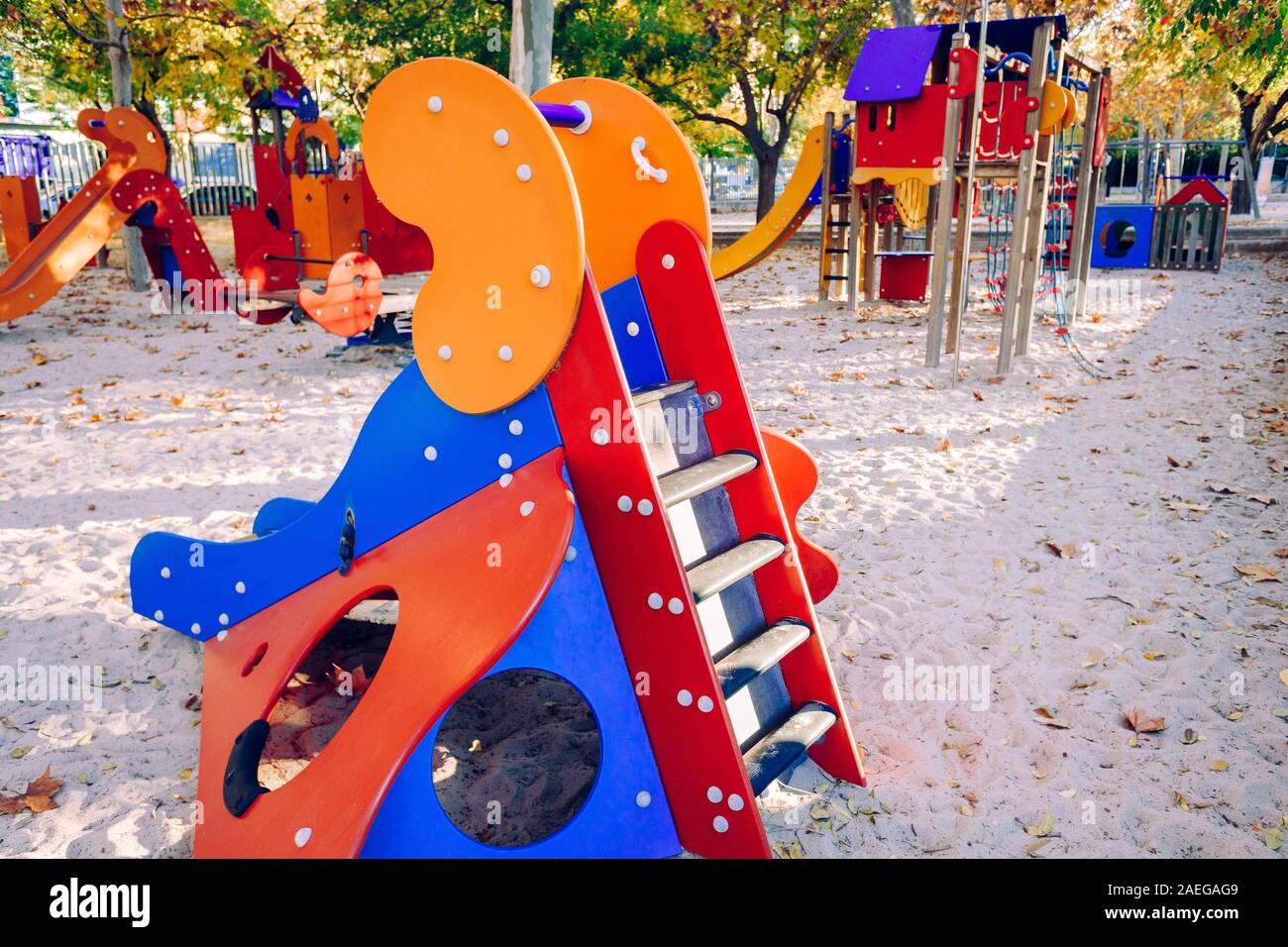 Playground with sand to develop and relax children Stock Photo - Alamy