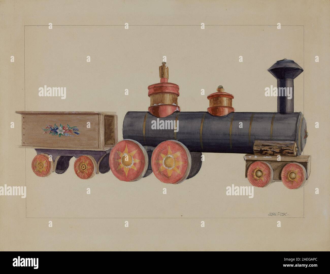 John Fisk, Toy Locomotive, c 1936 Toy Locomotive; c. 1936 Stock Photo ...