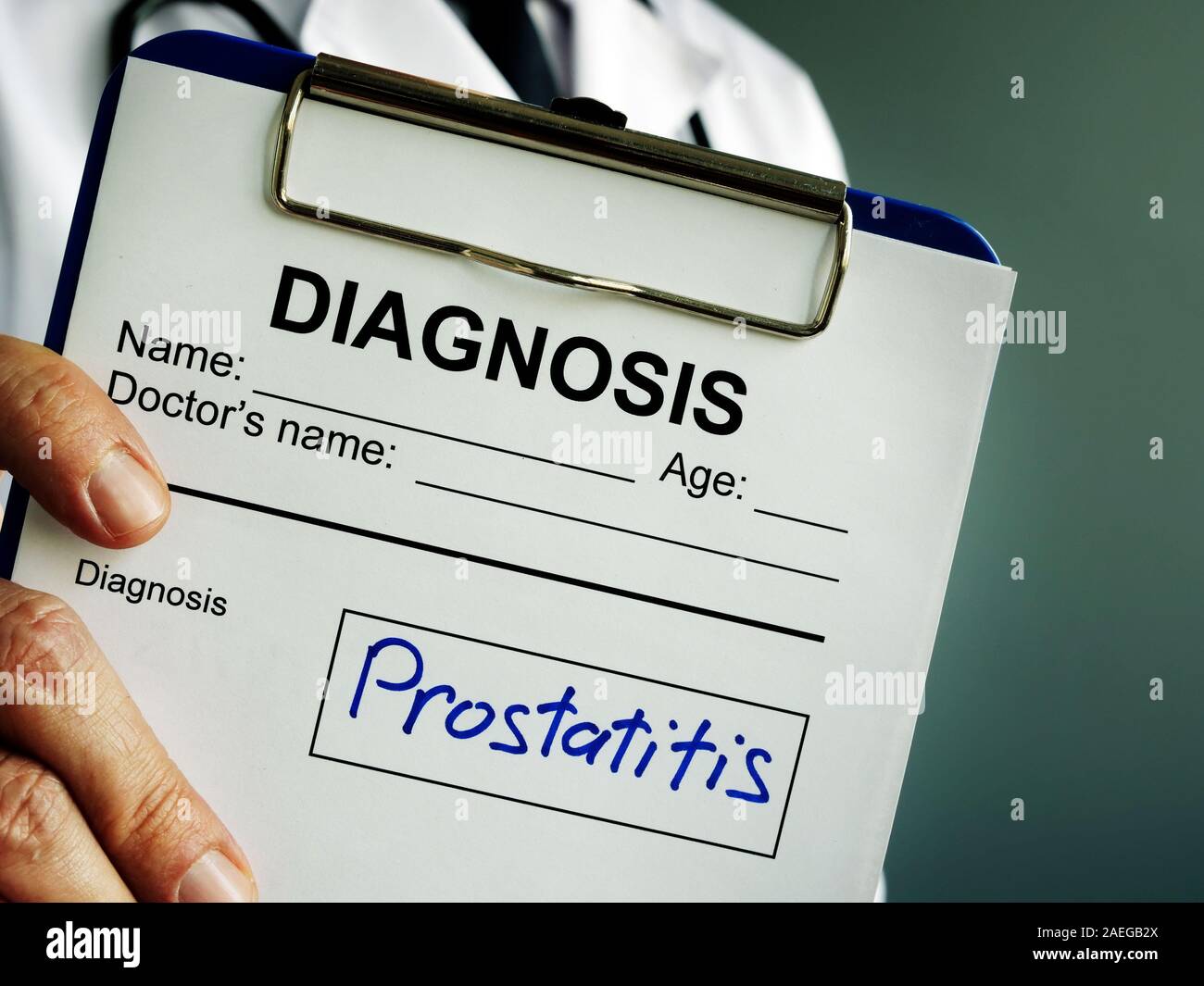 Diagnosis Prostatitis in the medical form with clipboard Stock Photo ...