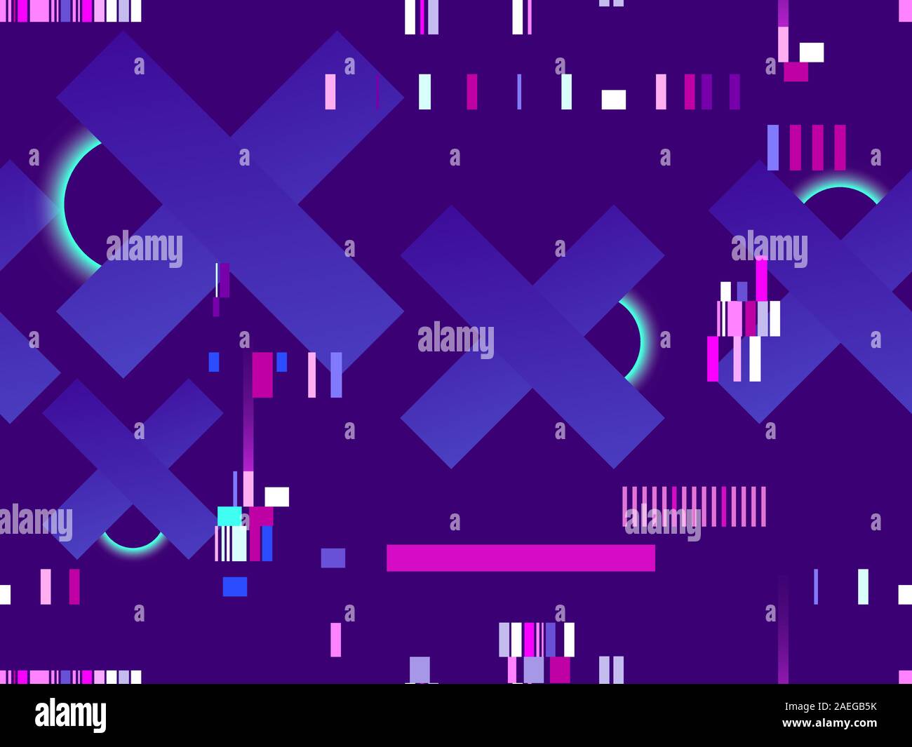 Cyberpunk seamless pattern. Retro futurism of the 80s. Signal error ...