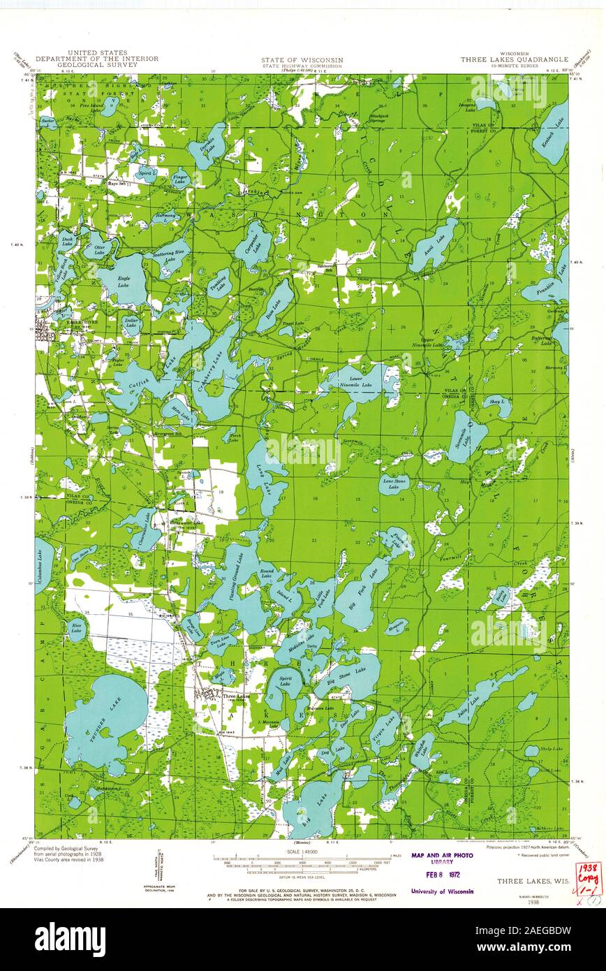 WI Three Lakes 503568 1938 48000 Restoration Stock Photo - Alamy