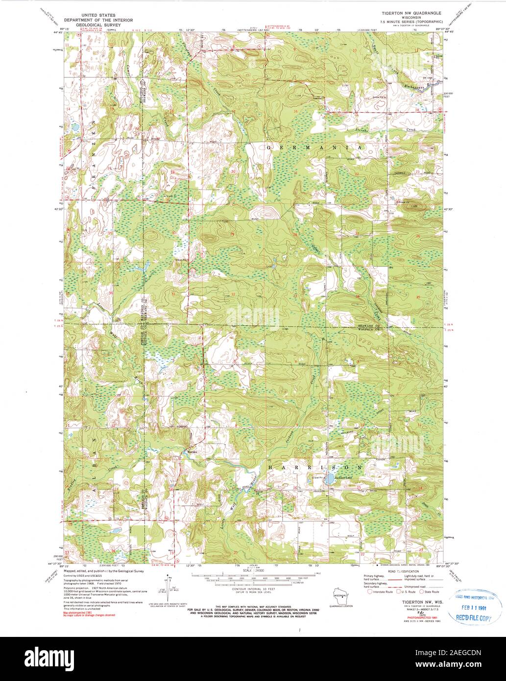 Map of tigerton hi-res stock photography and images - Alamy