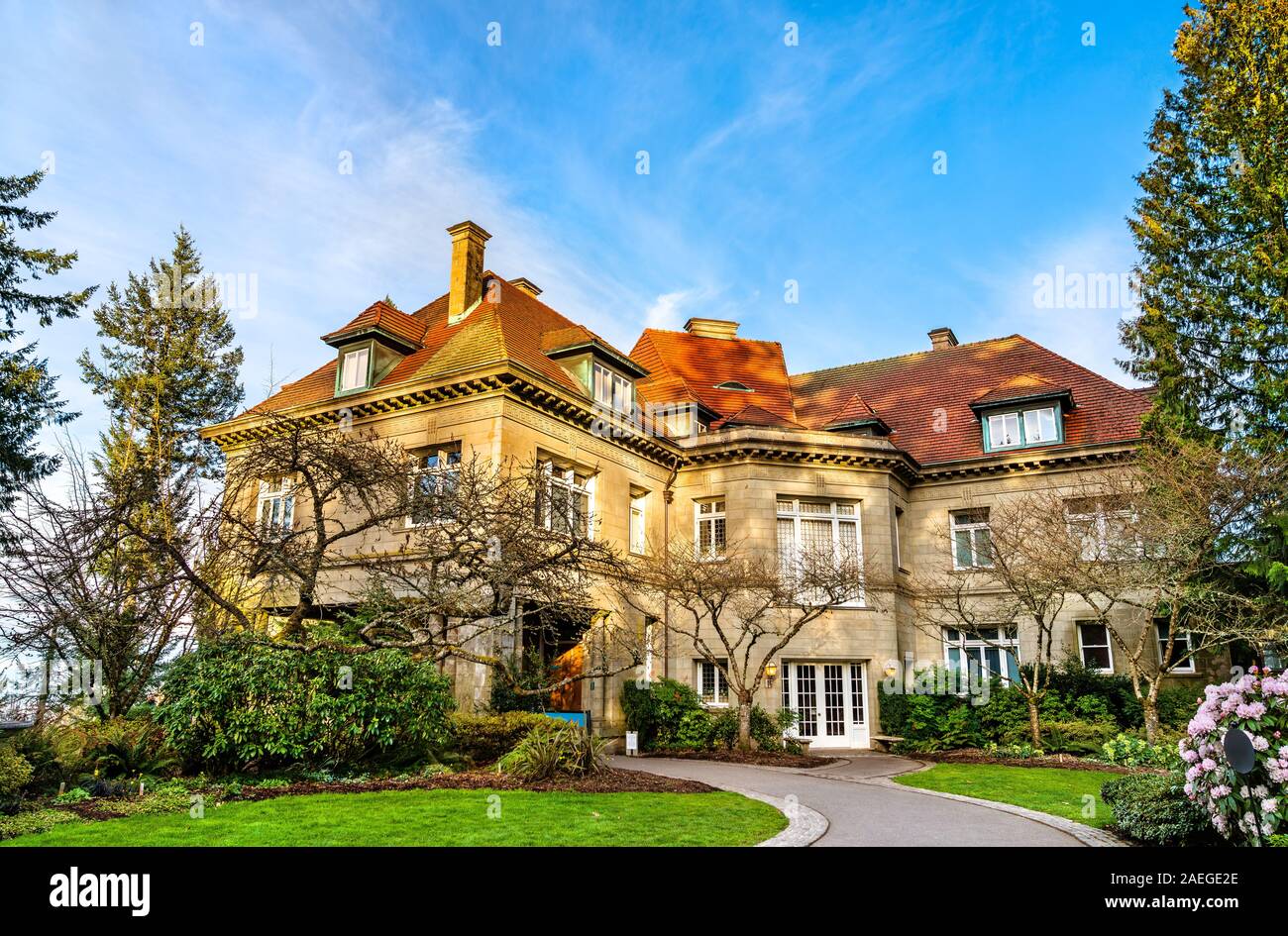 The Pittock Mansion, a historic building in Portland, Oregon Stock ...