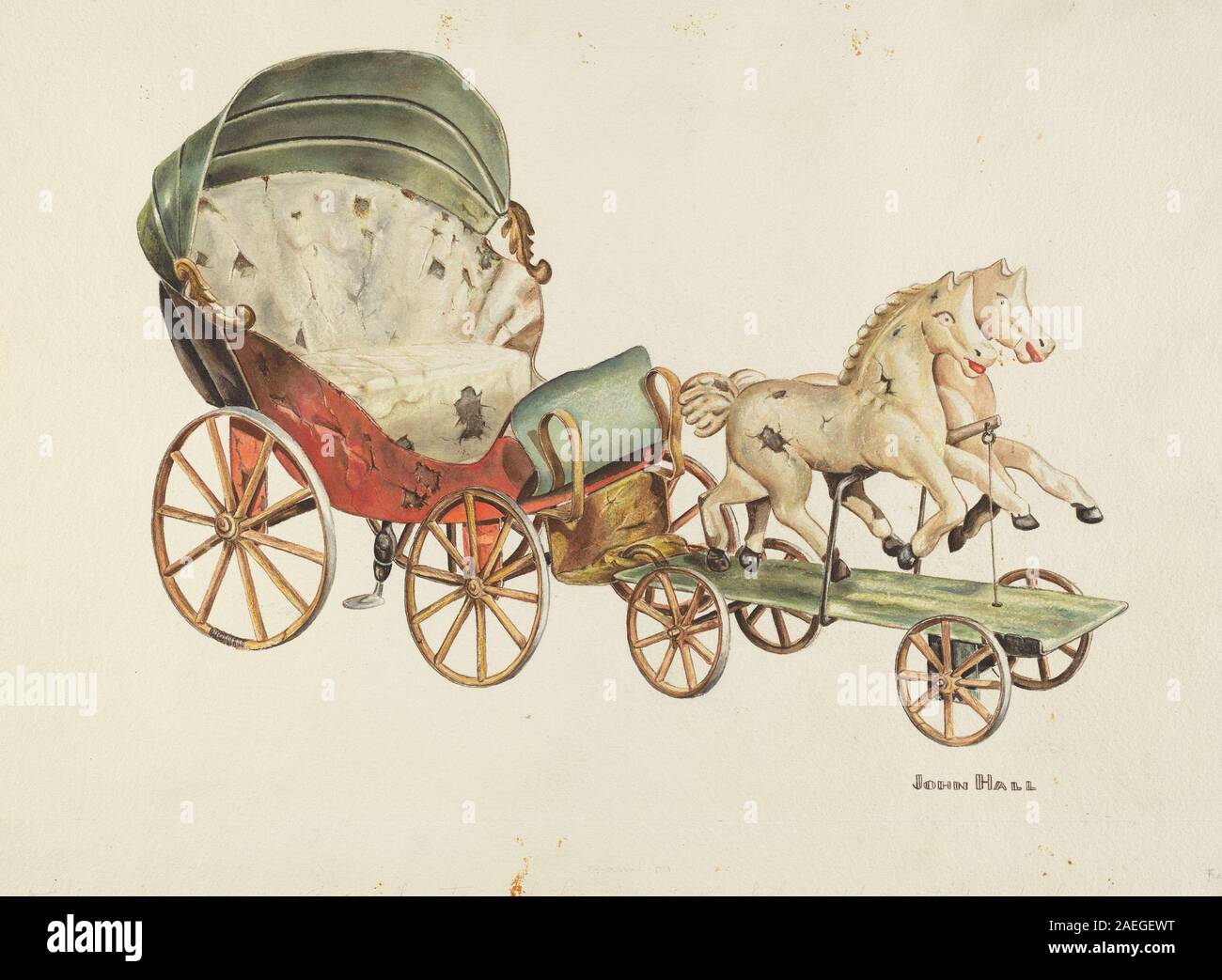 John Hall, Calash and Horses, c 1940 Calash and Horses; c. 1940 Stock ...