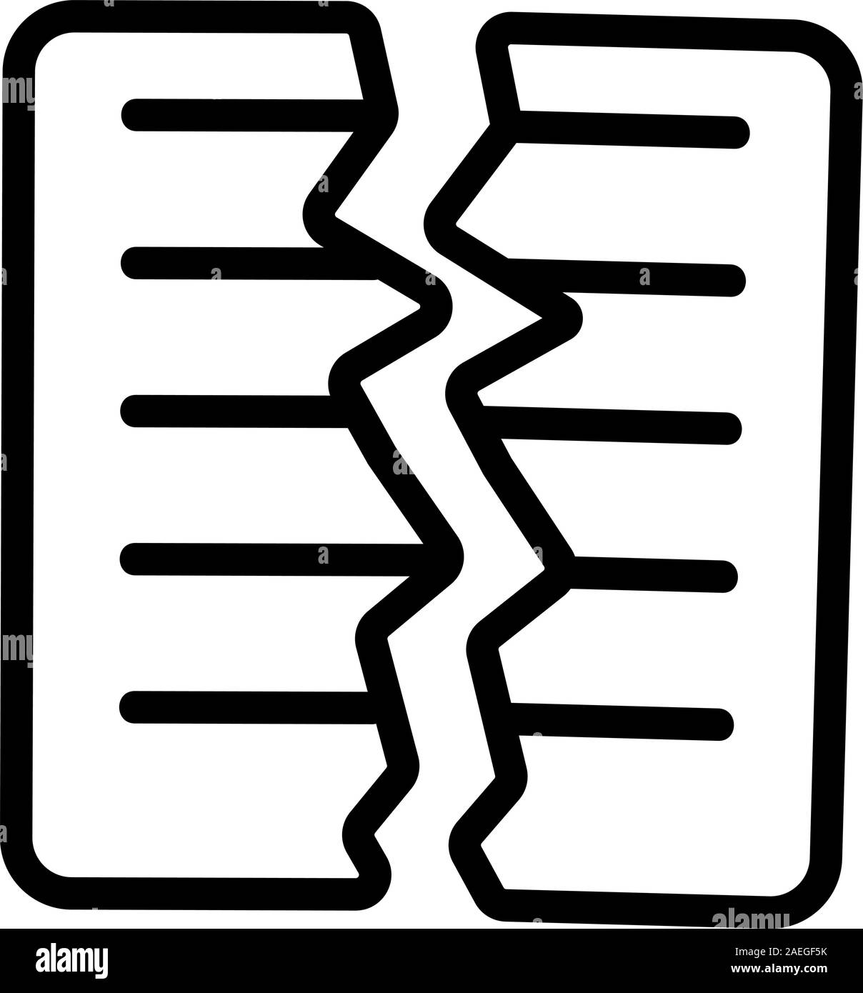 torn document icon vector. Isolated contour symbol illustration Stock ...