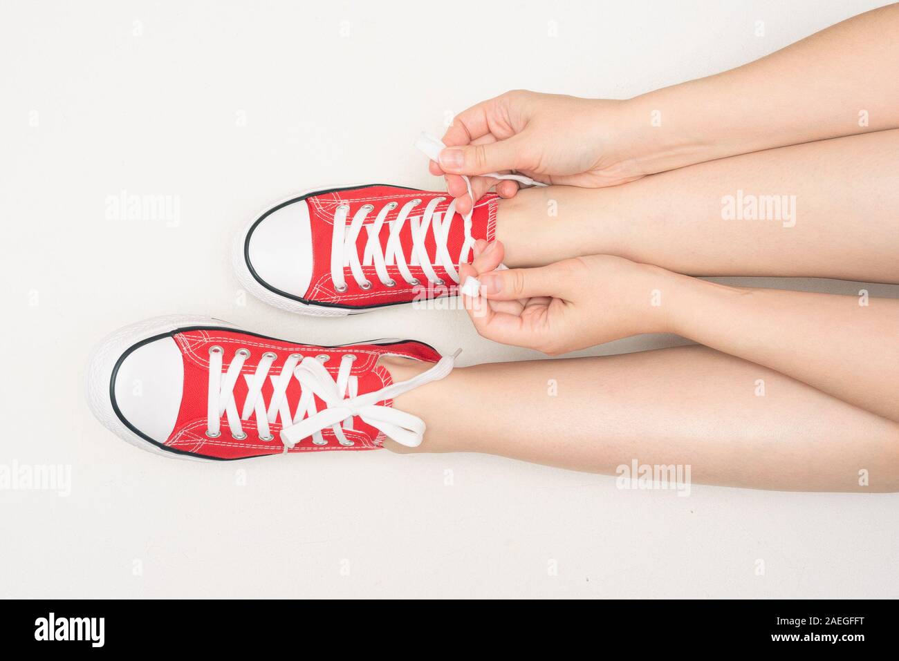 Top view female legs hi-res stock photography and images - Alamy