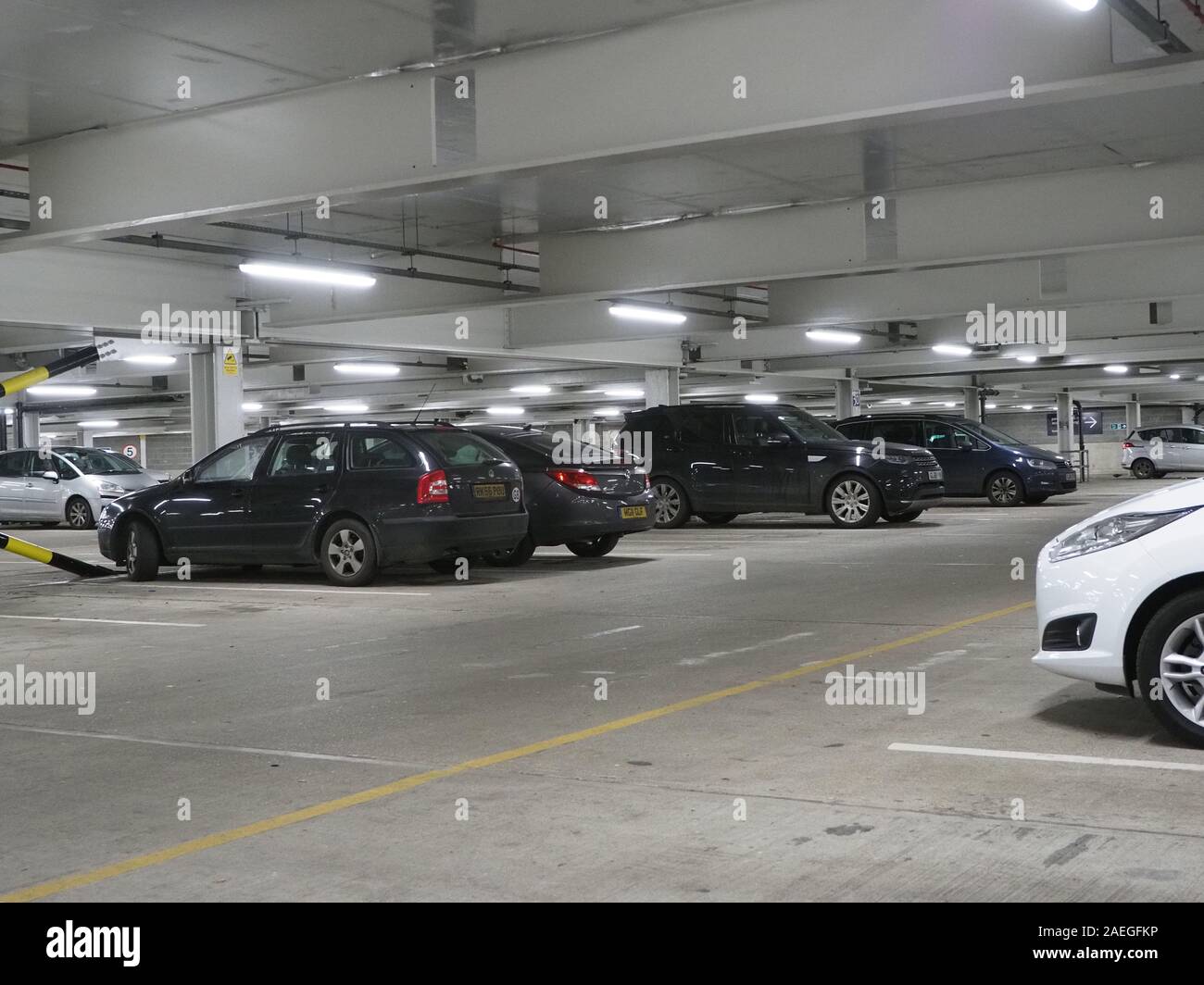 Interior of a multi story car park Stock Photo - Alamy