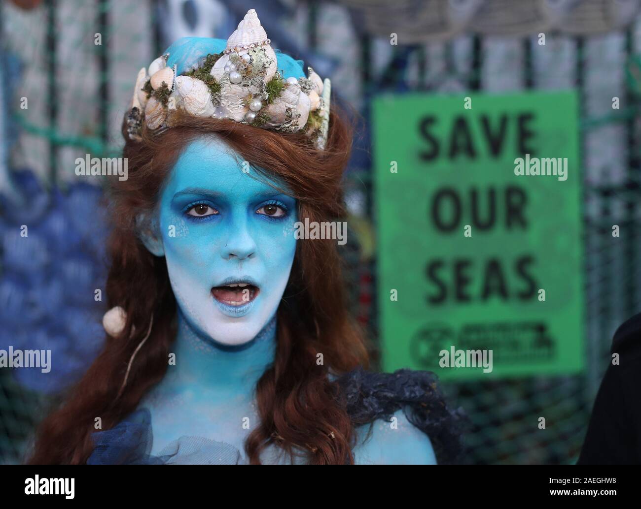 Ceara Carney, dressed as a mermaid, joins members of the Irish Wildlife ...