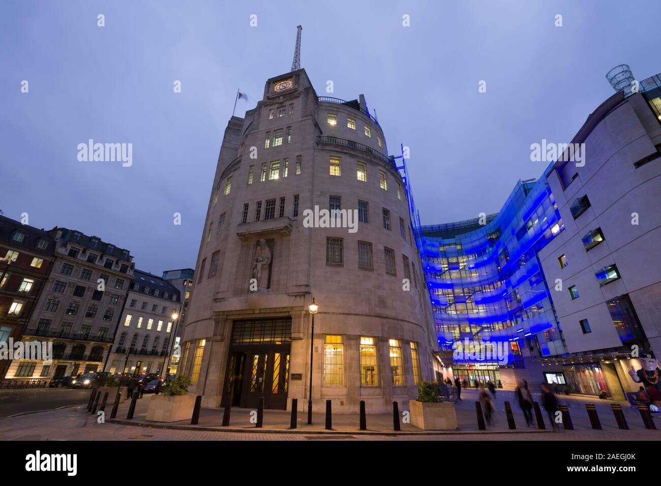 Broadcasting House, the headquarters of the BBC, in Portland Place and ...