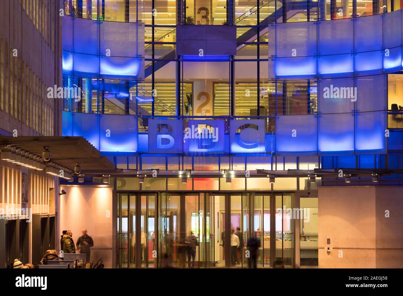 Broadcasting House, the headquarters of the BBC, in Portland Place and ...