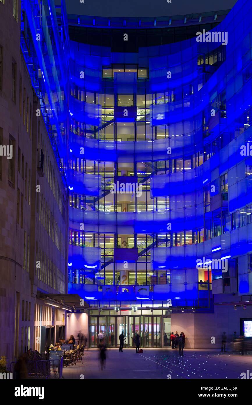Broadcasting House, the headquarters of the BBC, in Portland Place and ...