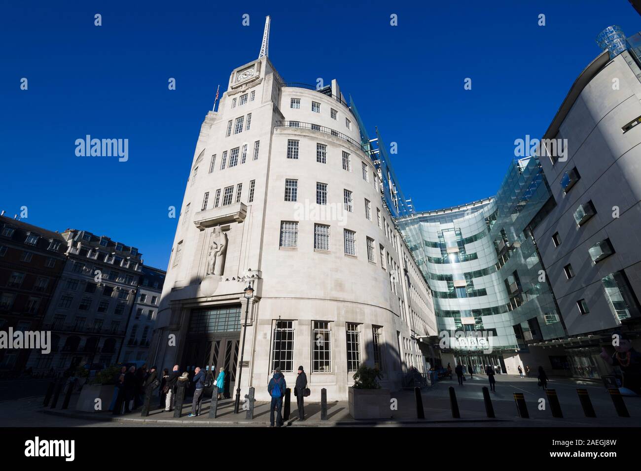 Broadcasting House, the headquarters of the BBC, in Portland Place and ...