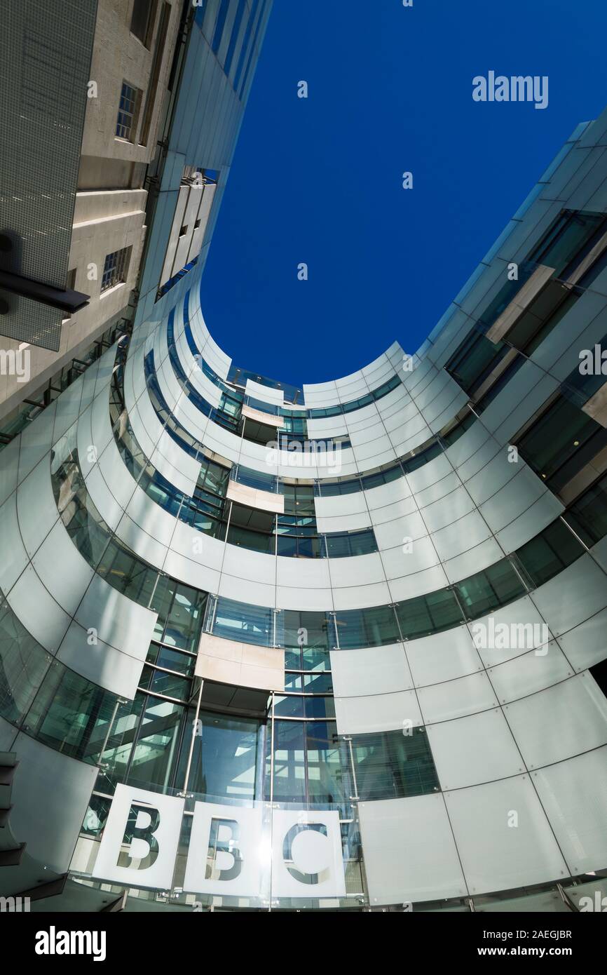 Broadcasting House, the headquarters of the BBC, in Portland Place and ...