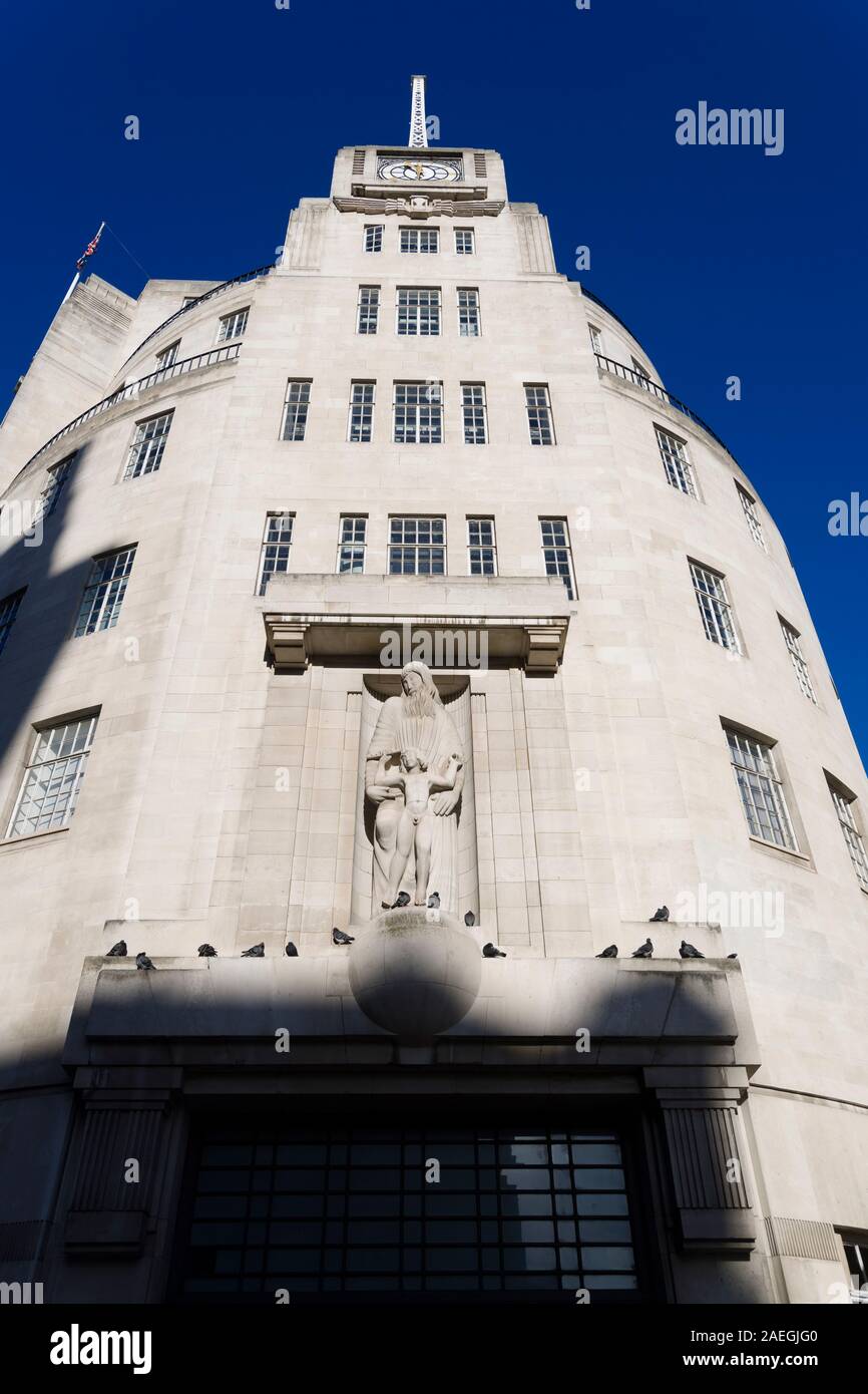 Broadcasting House, the headquarters of the BBC, in Portland Place and ...
