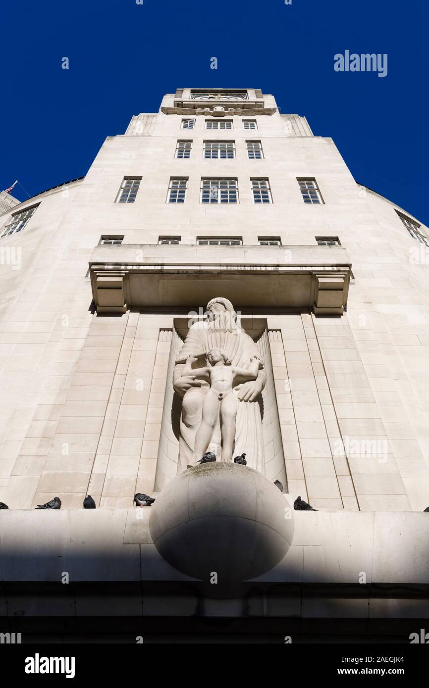 Broadcasting House, the headquarters of the BBC, in Portland Place and ...