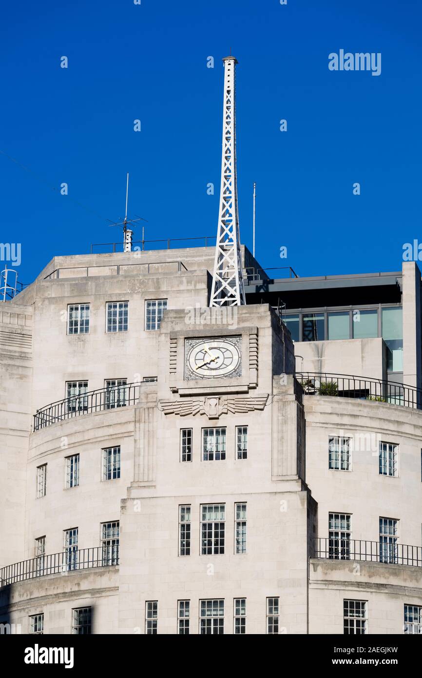 Broadcasting House, the headquarters of the BBC, in Portland Place and ...