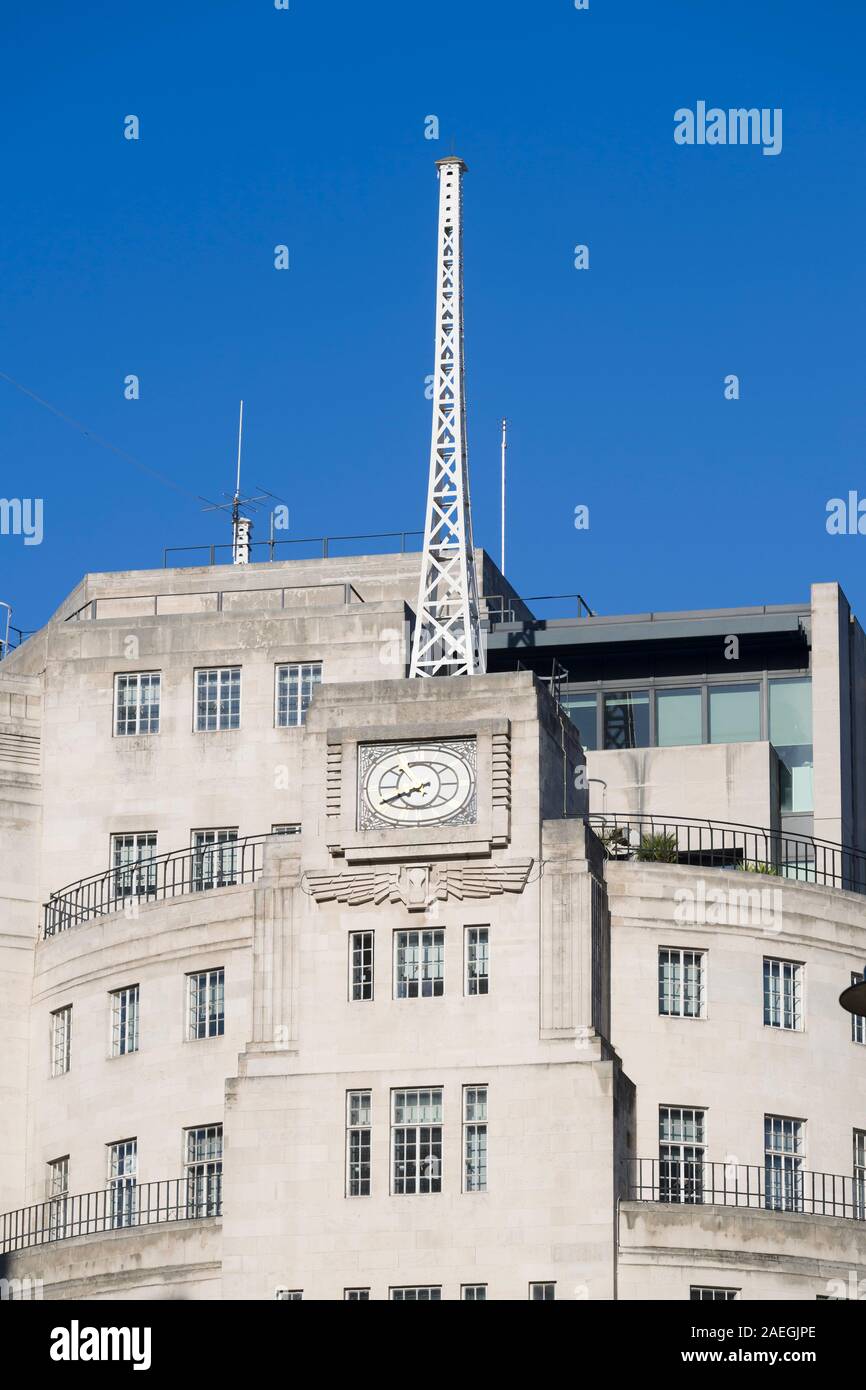 Broadcasting House, the headquarters of the BBC, in Portland Place and ...