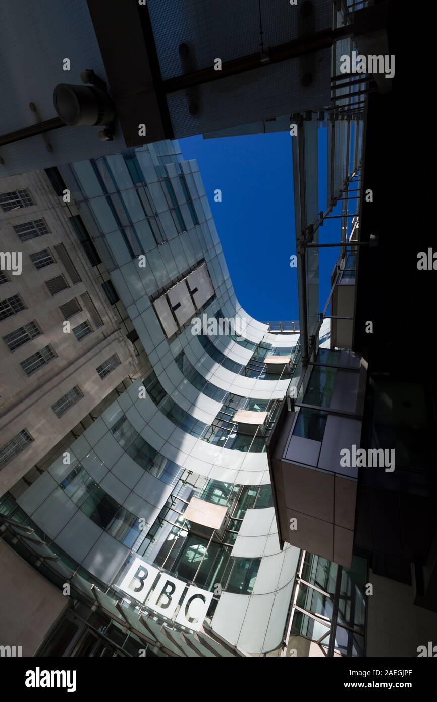 Broadcasting House, the headquarters of the BBC, in Portland Place and ...