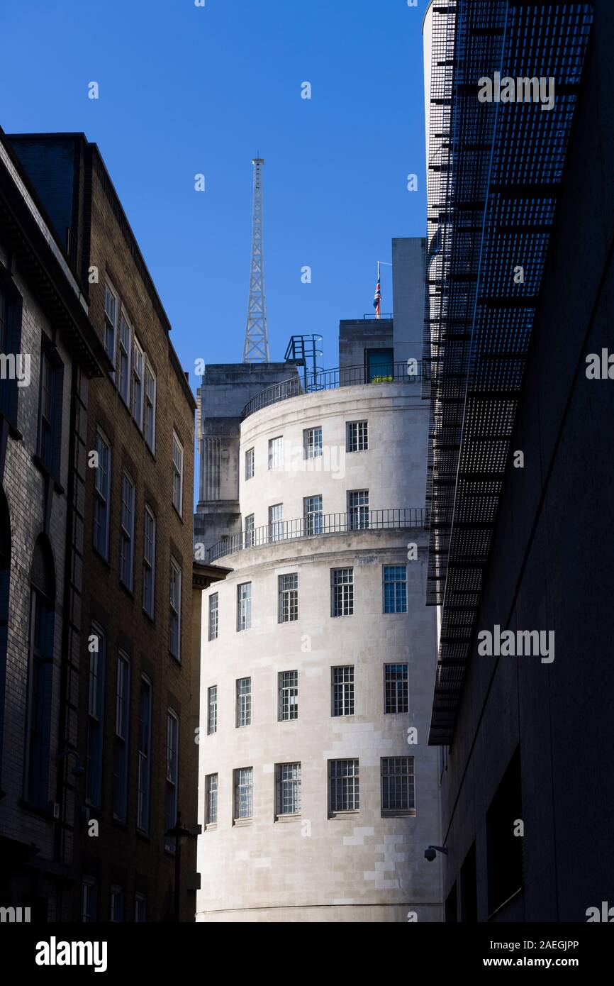 Broadcasting House, the headquarters of the BBC, in Portland Place and ...