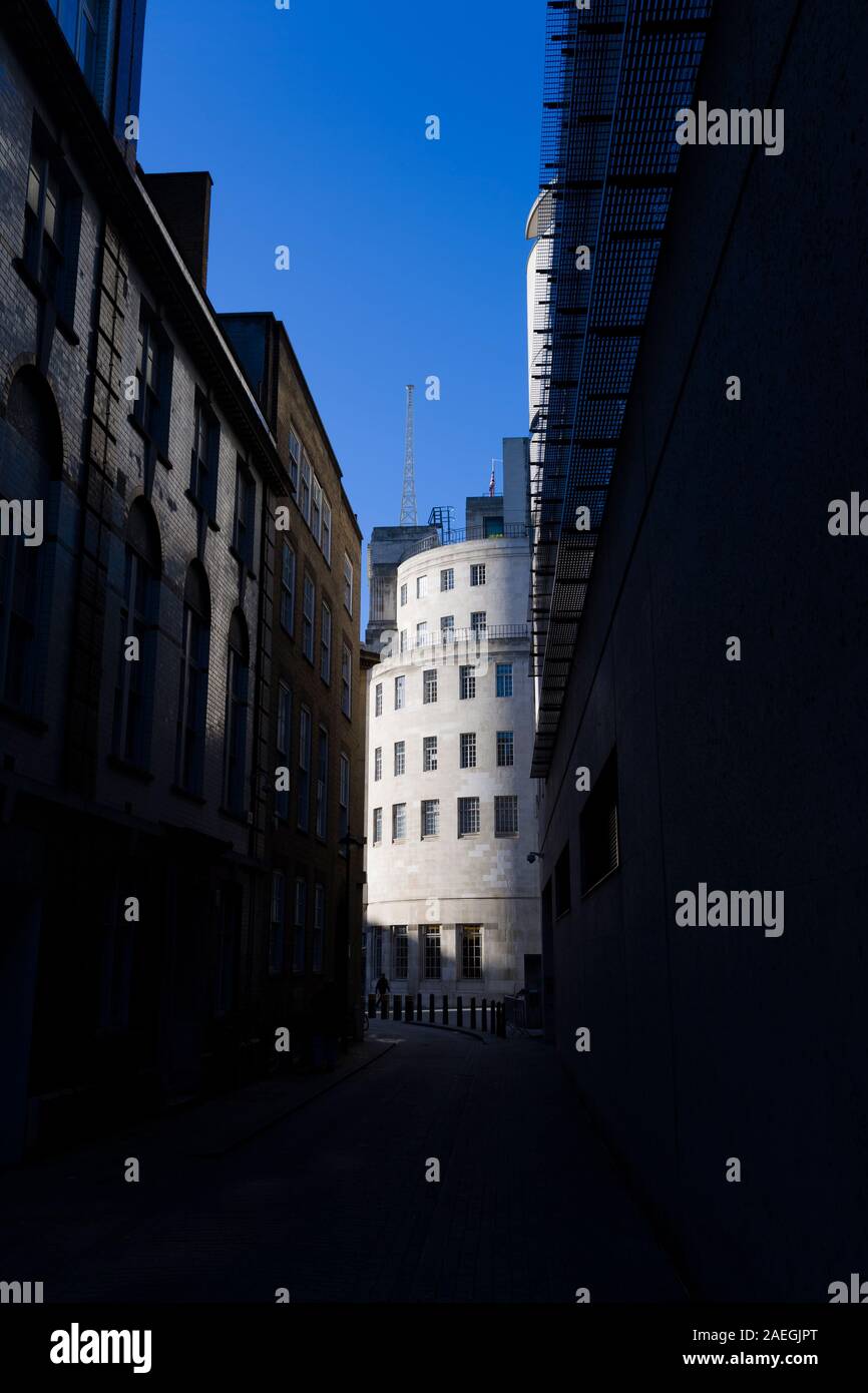 Broadcasting House, the headquarters of the BBC, in Portland Place and ...