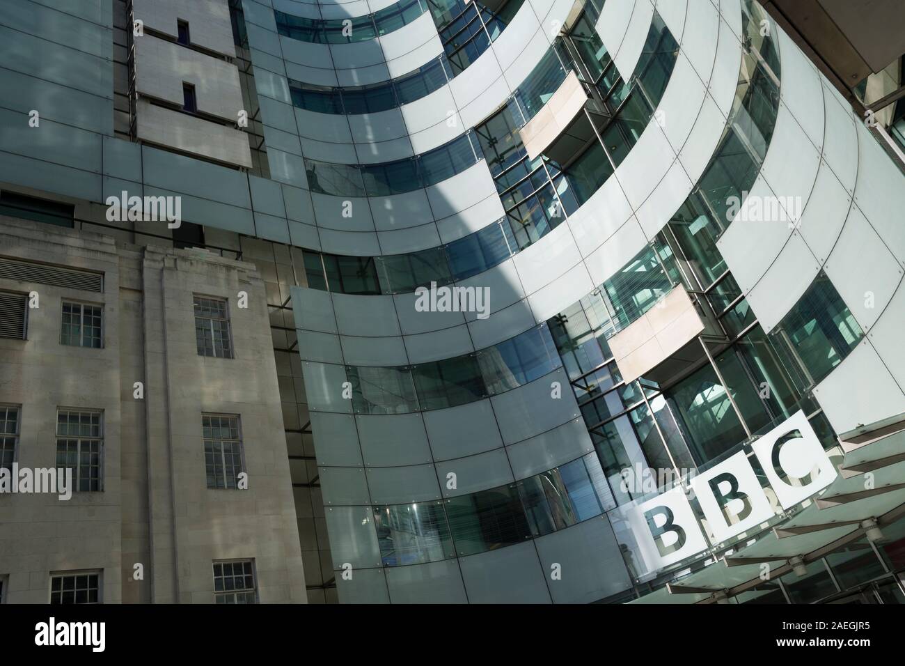Broadcasting House, the headquarters of the BBC, in Portland Place and ...