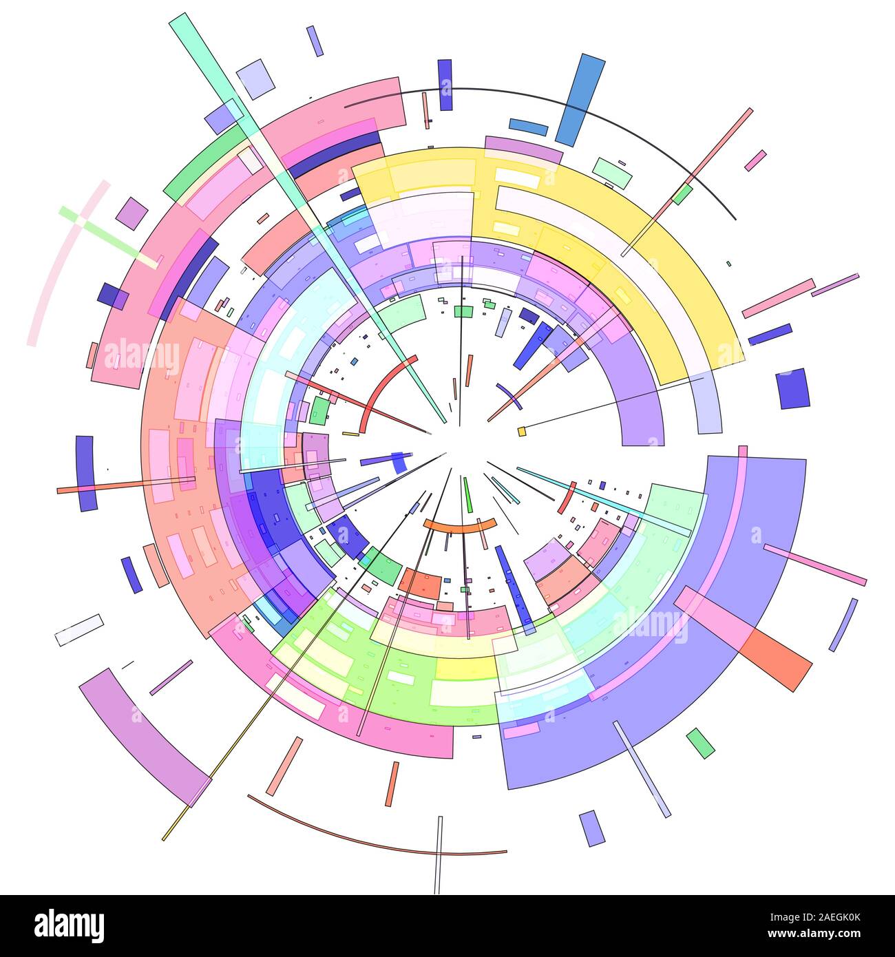 Circle of colored geometric shapes Stock Photo - Alamy