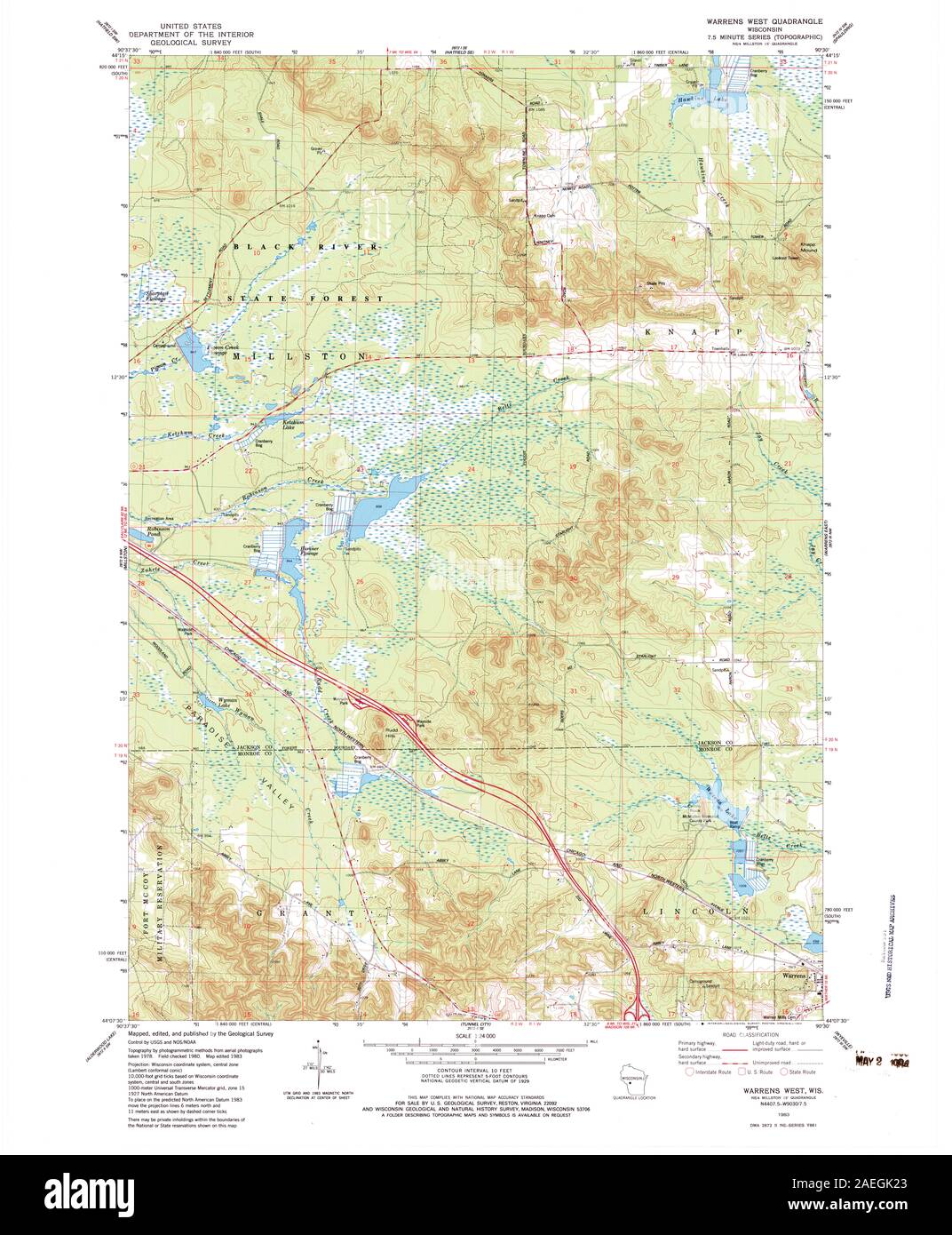 WI Warrens West 800683 1983 24000 Restoration Stock Photo - Alamy