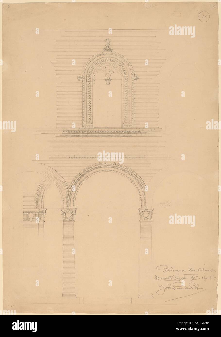 John Russell Pope, Bologna Brick Wall, c 1896 Bologna Brick Wall; circa ...