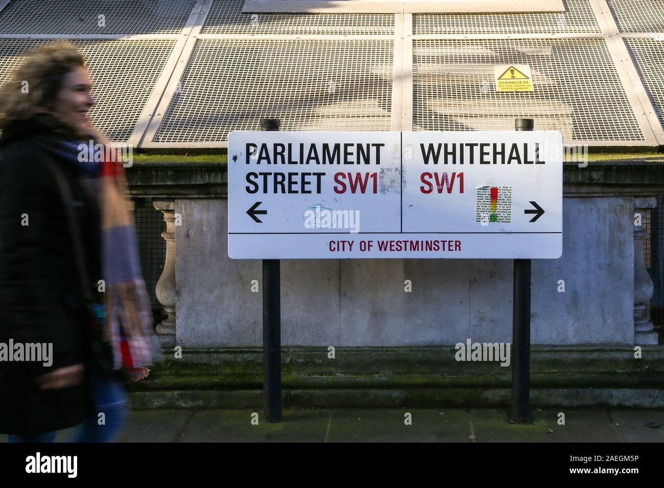The road signs showing 'Parliament Street' and 'Whitehall" in ...