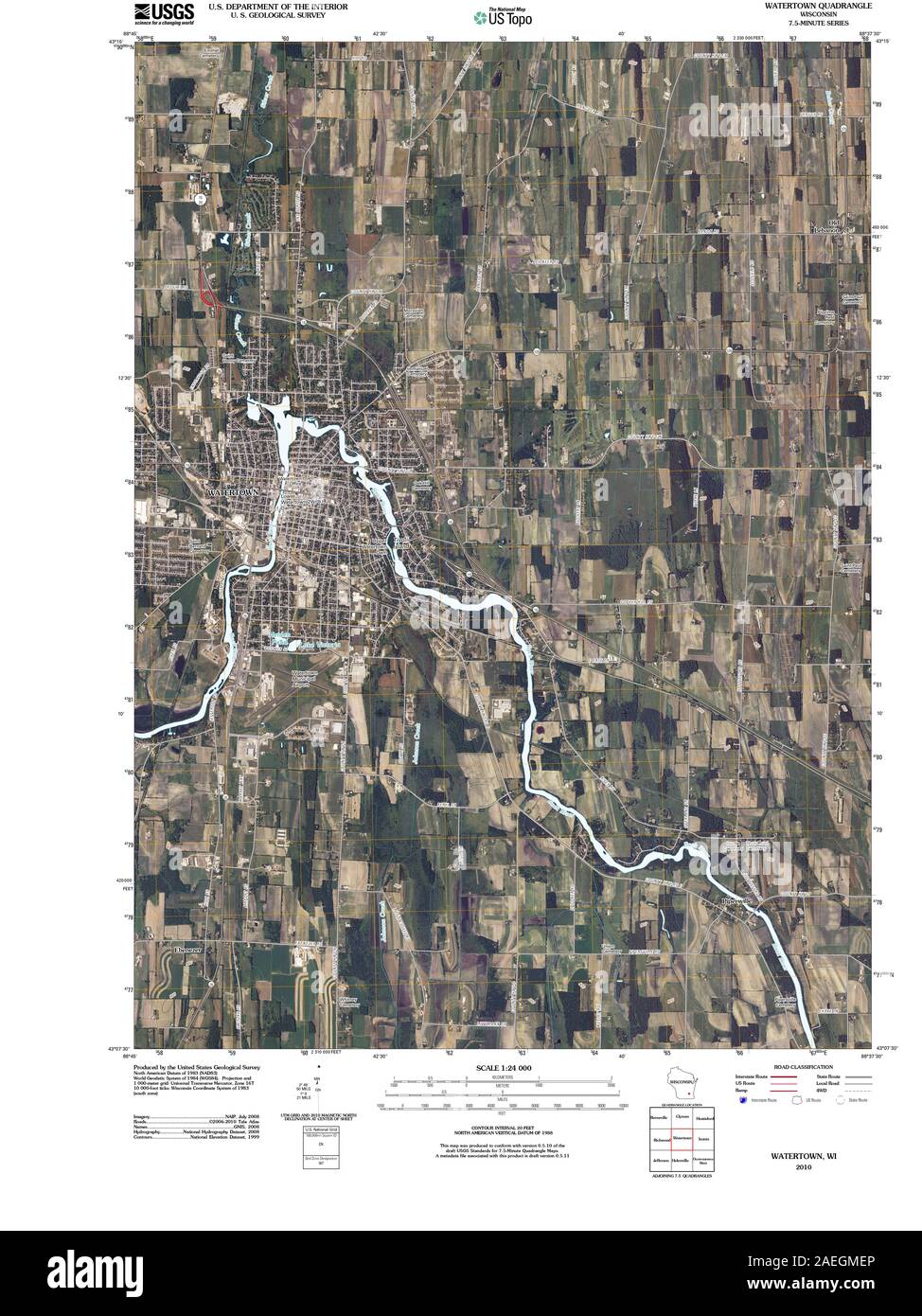 Map of watertown Cut Out Stock Images & Pictures - Alamy