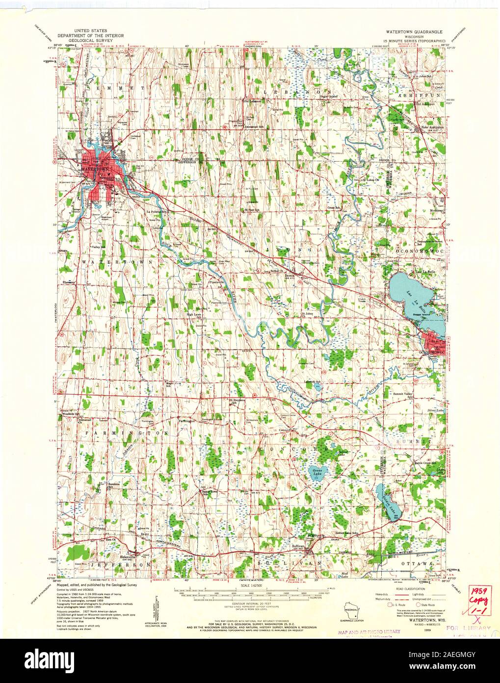 Map of watertown Cut Out Stock Images & Pictures - Alamy