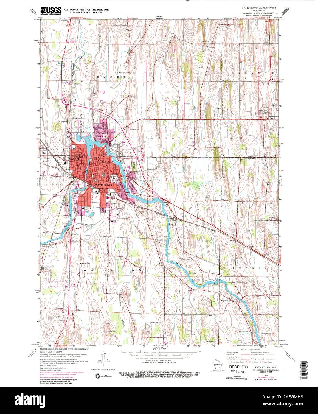 Map of watertown Cut Out Stock Images & Pictures - Alamy