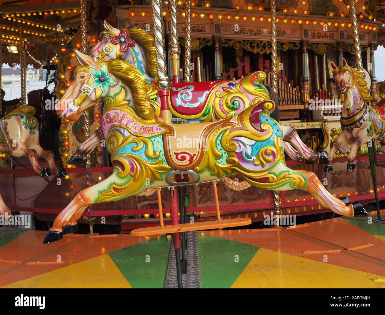 Close up of a carousel ride horse Stock Photo - Alamy