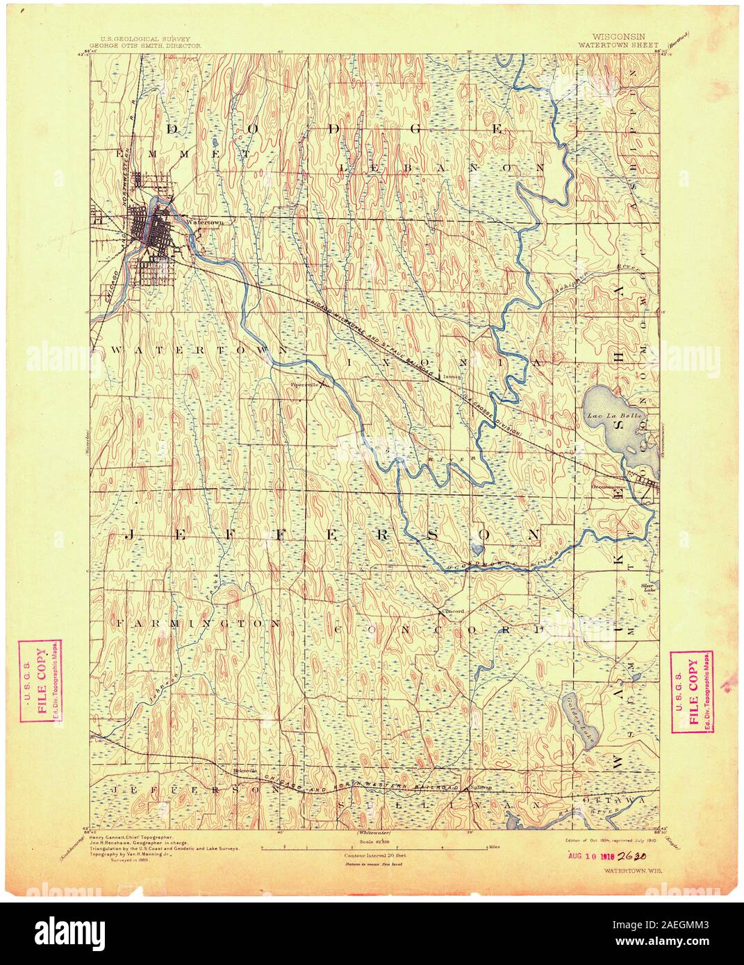 Map of watertown Cut Out Stock Images & Pictures - Alamy