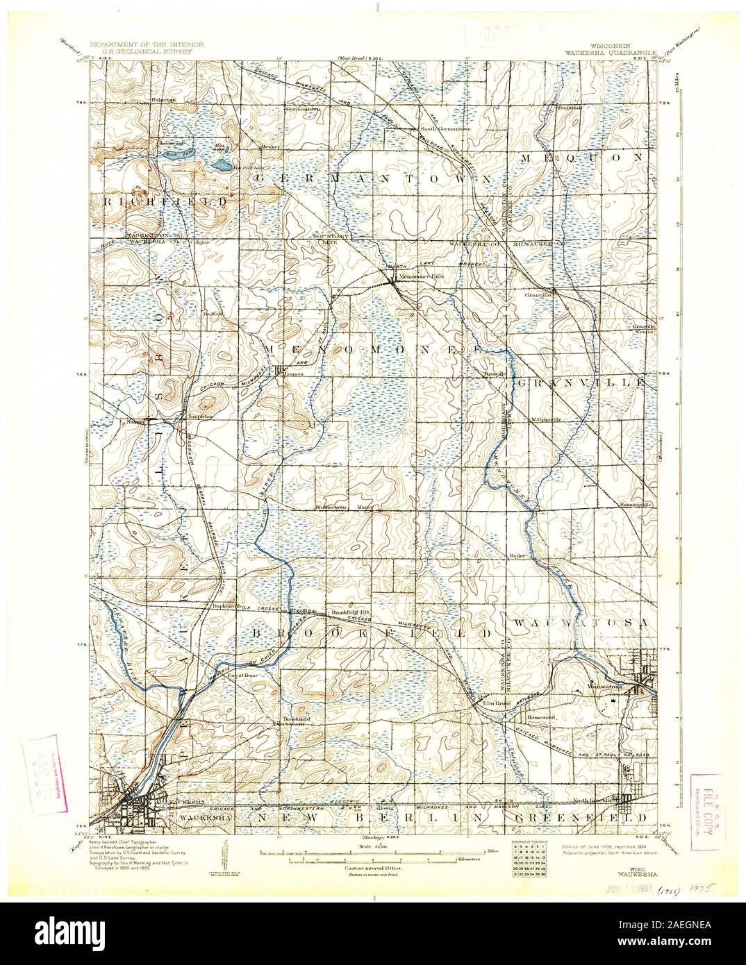 Map of waukesha hi-res stock photography and images - Alamy