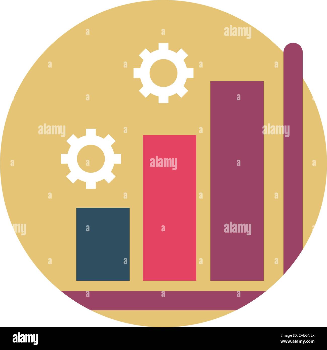 digital marketing statistics chart report settings vector illustration ...
