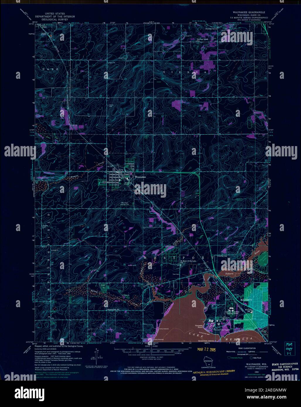 Map of waunakee hi-res stock photography and images - Alamy