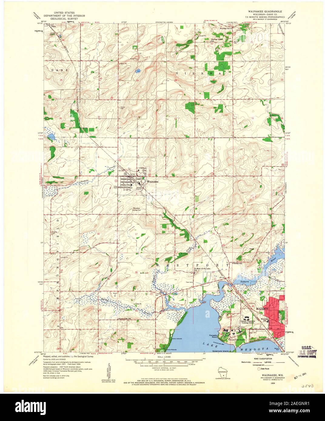Map of waunakee hi-res stock photography and images - Alamy