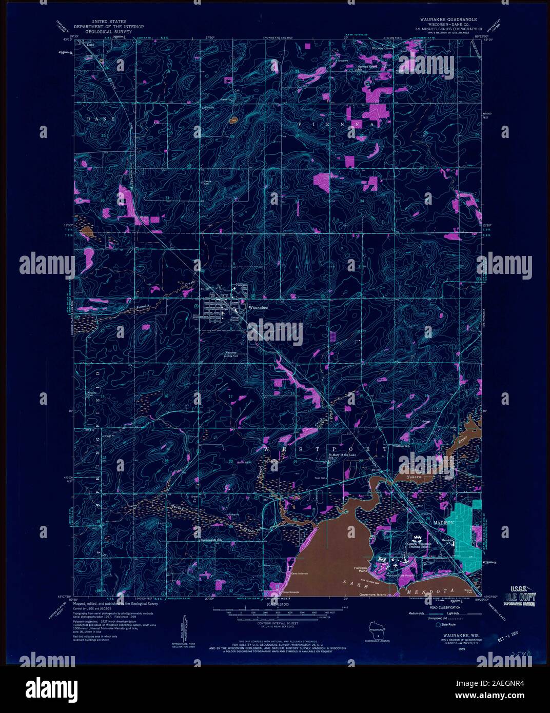Map of waunakee hi-res stock photography and images - Alamy