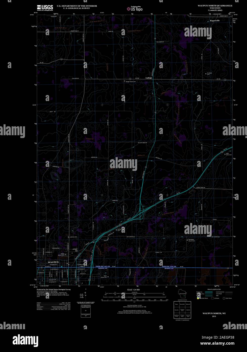 Map of waupun hi-res stock photography and images - Alamy