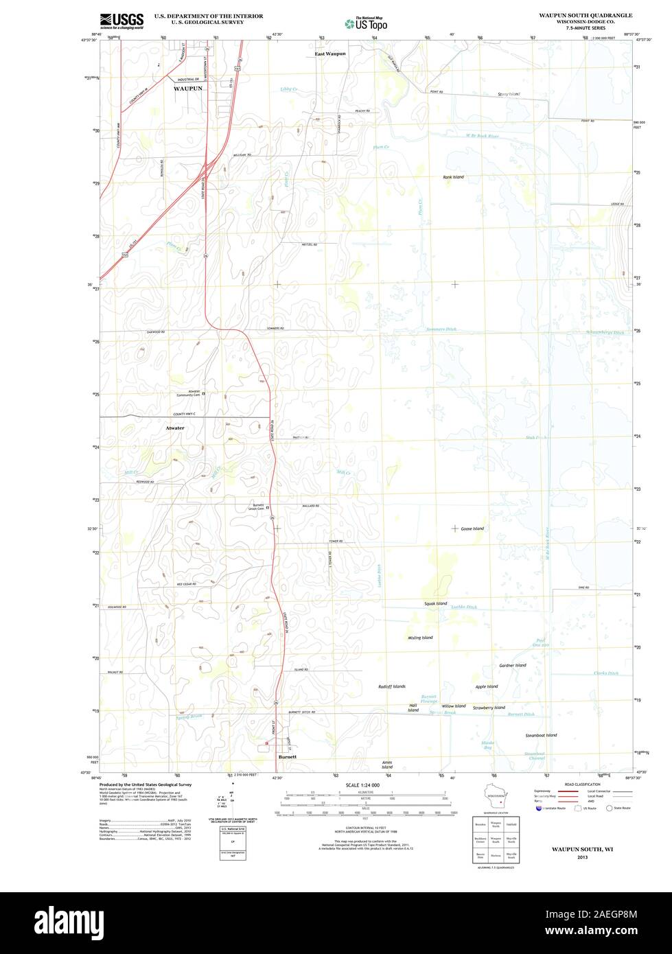 Waupun map Cut Out Stock Images & Pictures - Alamy